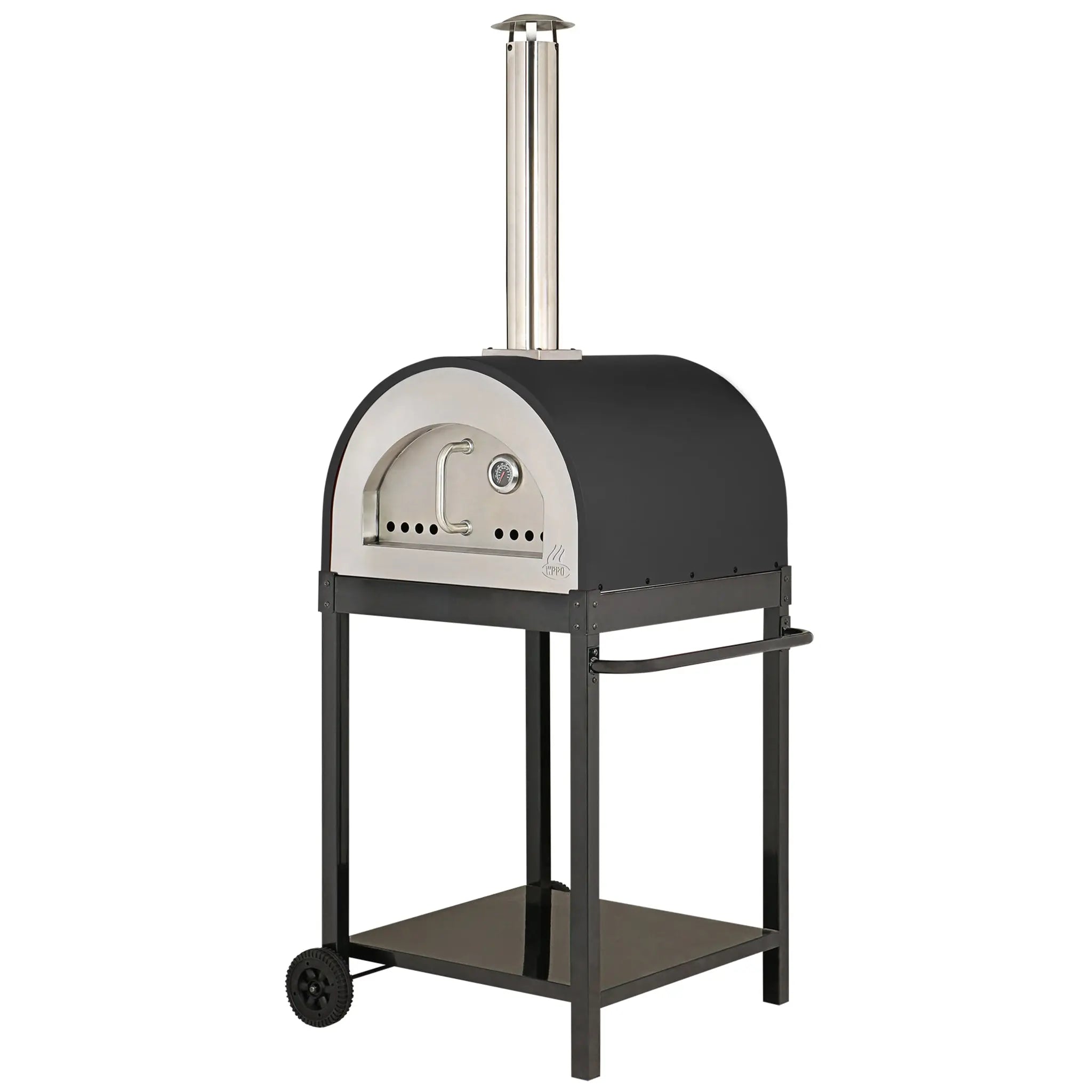 Traditional 25" Wood Fire Pizza Oven with Stand and Cart | Land Supply ...